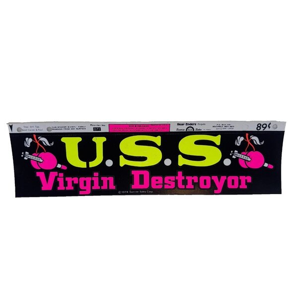 Wall Decor | Uss Virgin Destroyer Funny Raunchy Decal Bumper Sticker ...